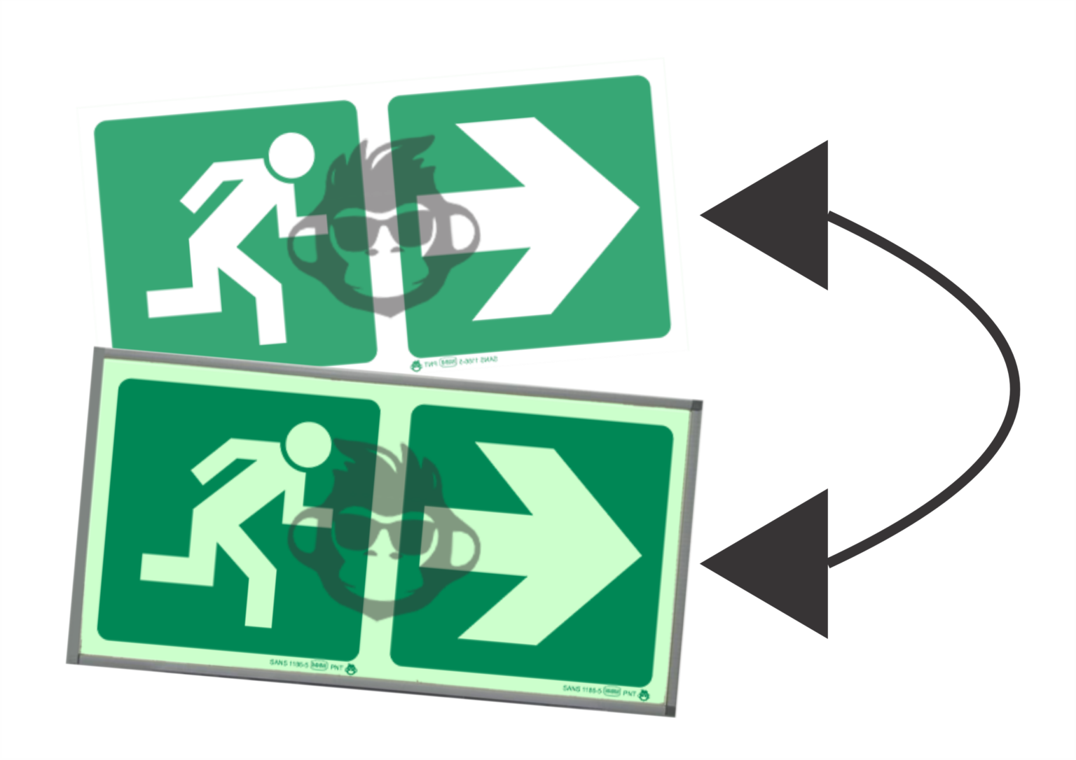 E02 – Running Man Left and Arrow Left SABS sign – Printantics home of ...